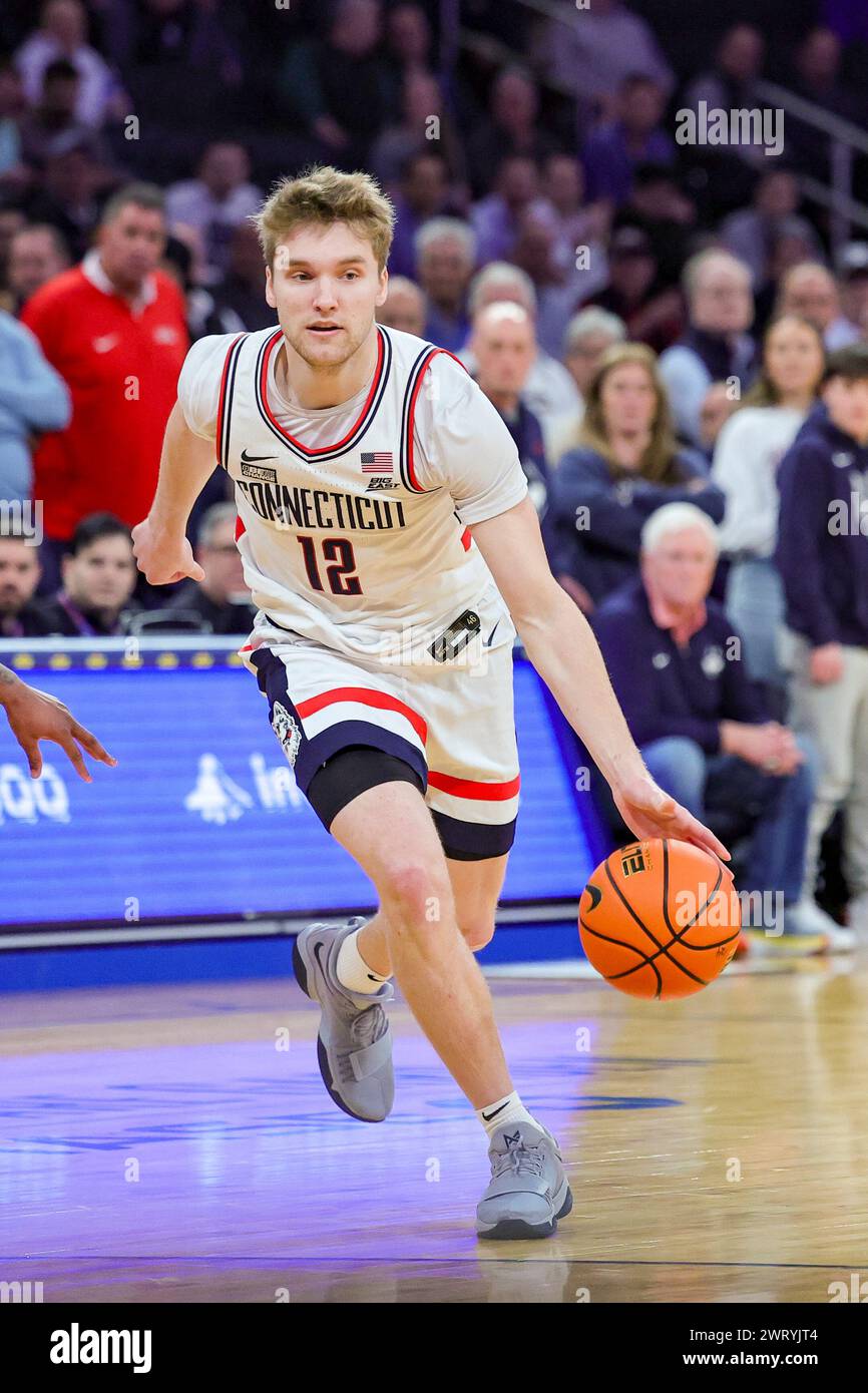 Manhattan, New York, USA. 14th Mar, 2024. UConn guard CAM SPENCER (12 ...
