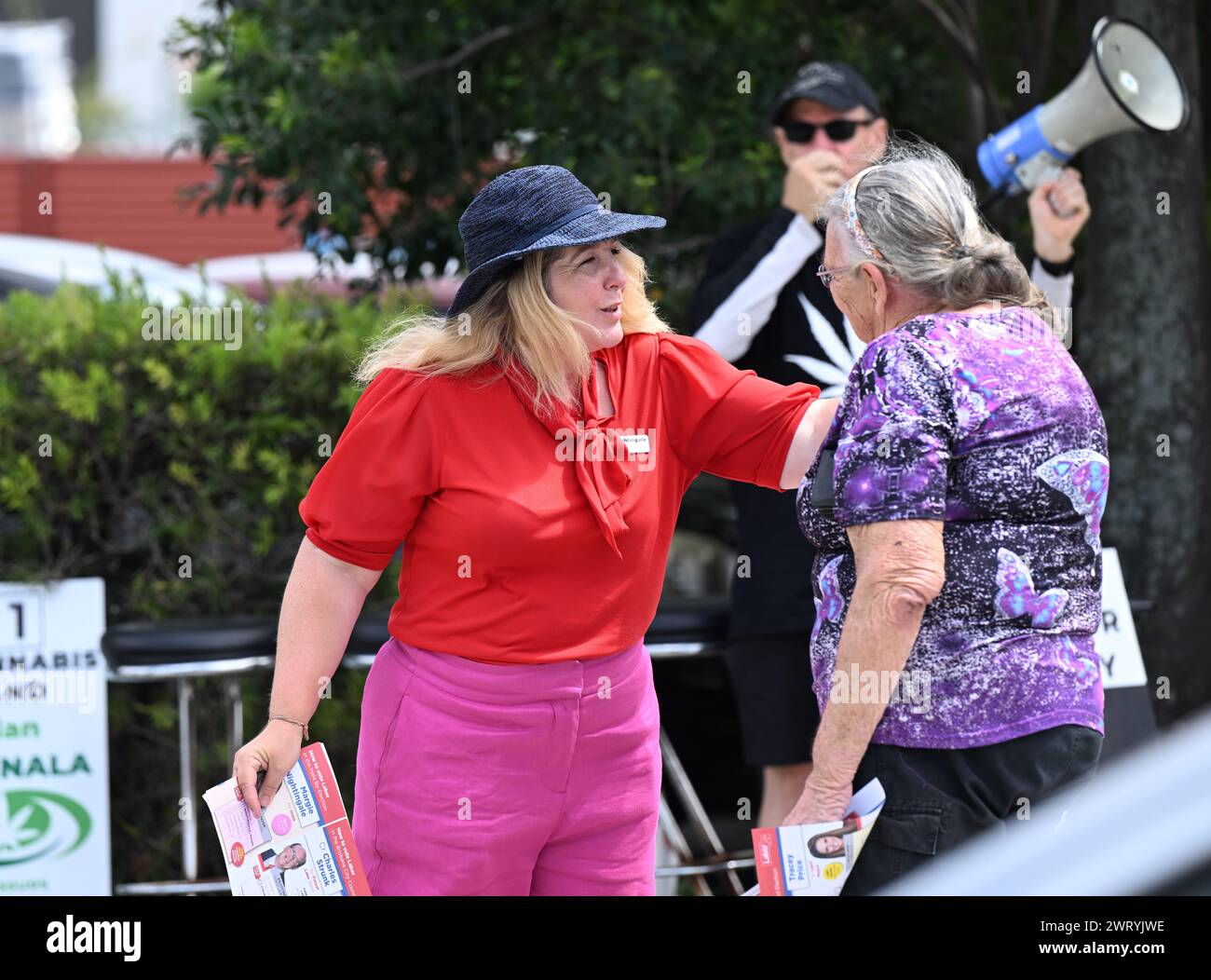 Brisbane, Australia. 15th Mar, 2024. Margie Nightingale (left), Labor's ...