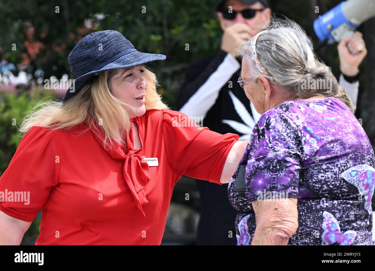 Brisbane, Australia. 15th Mar, 2024. Margie Nightingale (left), Labor's ...