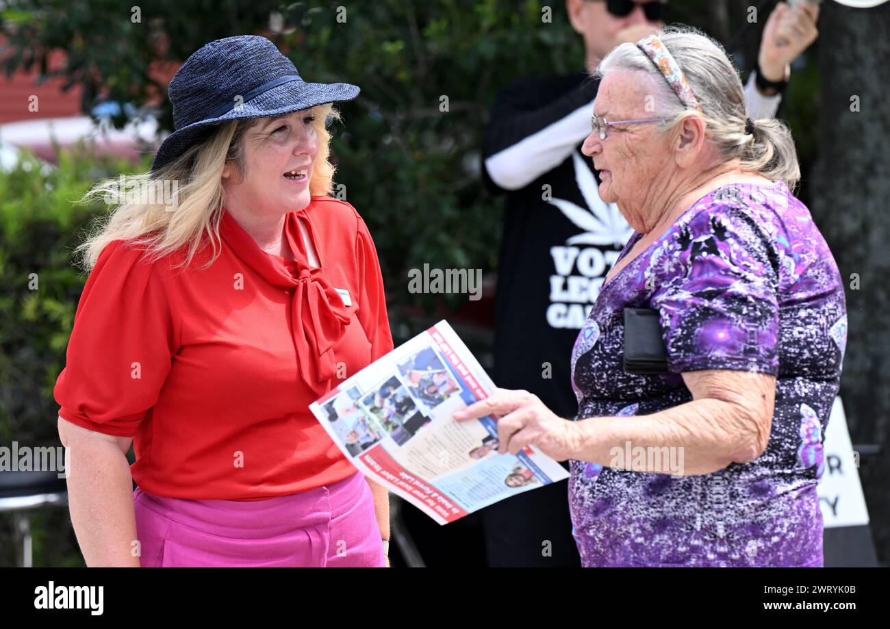 Brisbane, Australia. 15th Mar, 2024. Margie Nightingale (left), Labor's ...