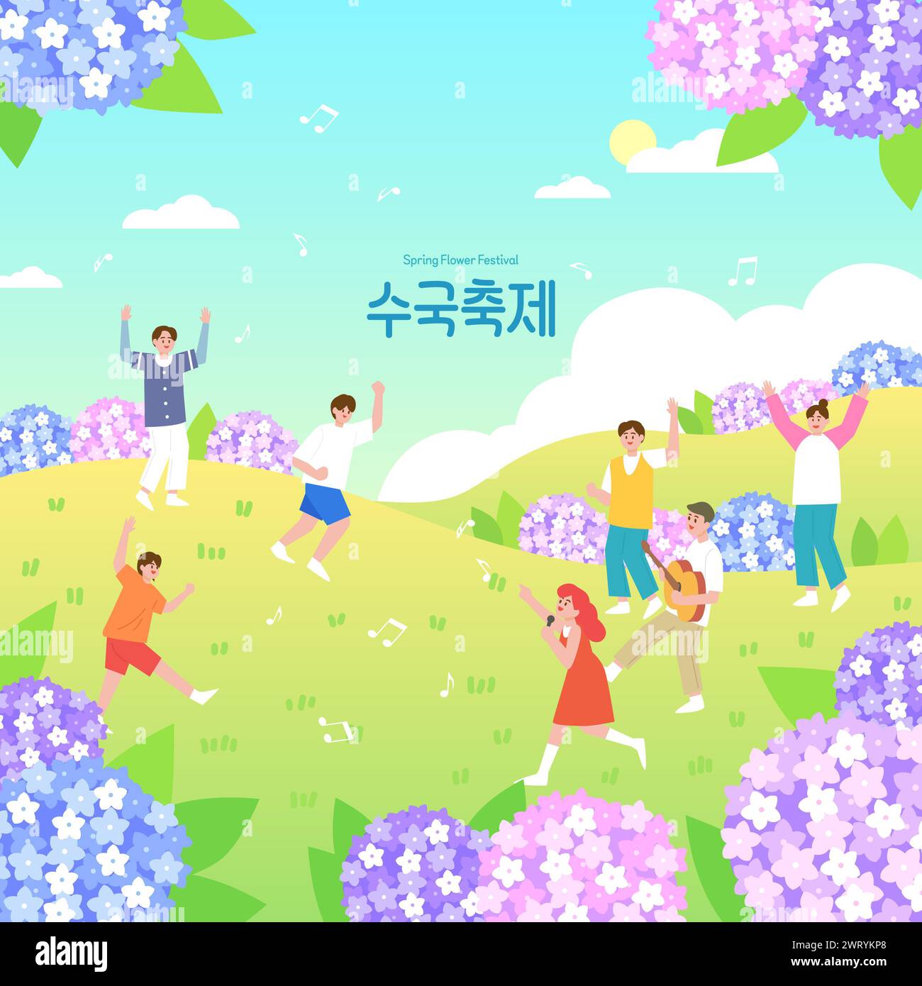 World Environment Day with Earth and Flower Plants on Hand Illustration ...