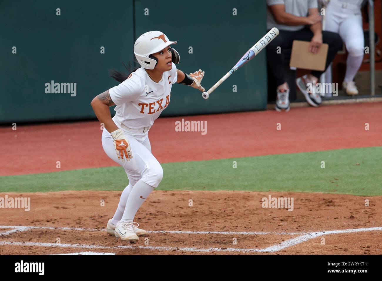 AUSTIN, TX - MARCH 14: Texas infielder Alyssa Washington (11) watches ...