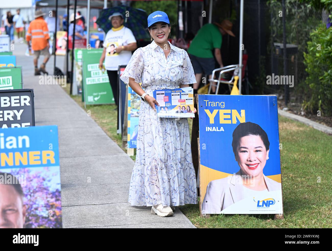 Brisbane, Australia. 15th Mar, 2024. Trang Yen, LNP candidate for the state seat of Inala is ...