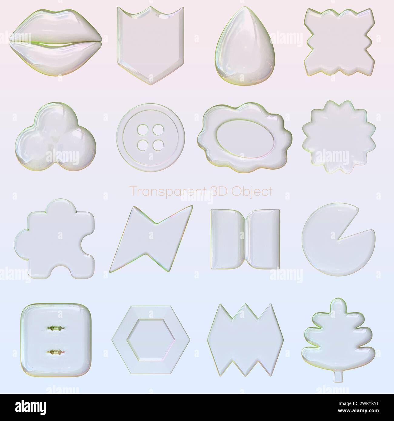 Transparent 3d graphic object set Stock Photo - Alamy