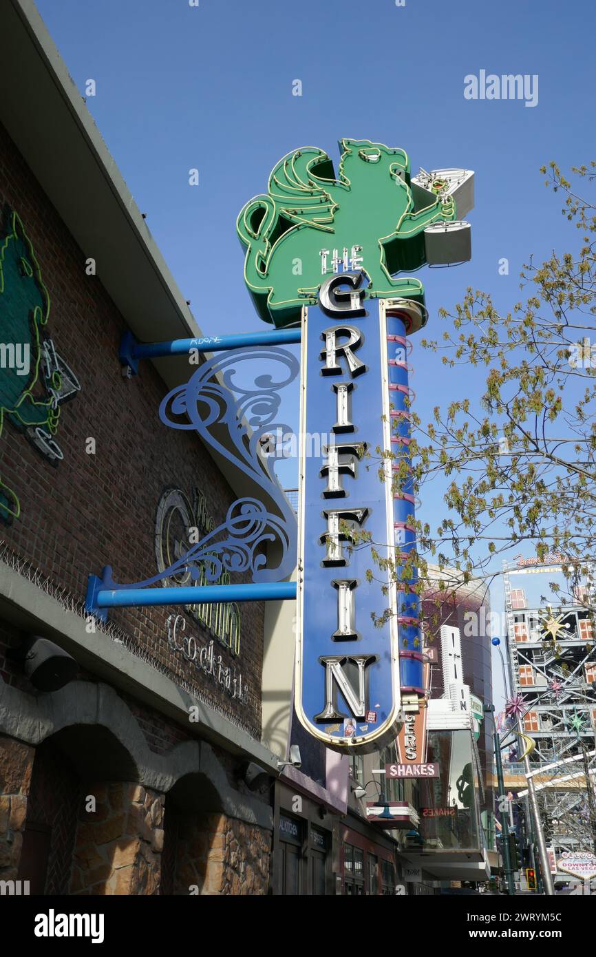 Las Vegas, Nevada, USA 7th March 2024 The Griffin Sign at Fremont ...