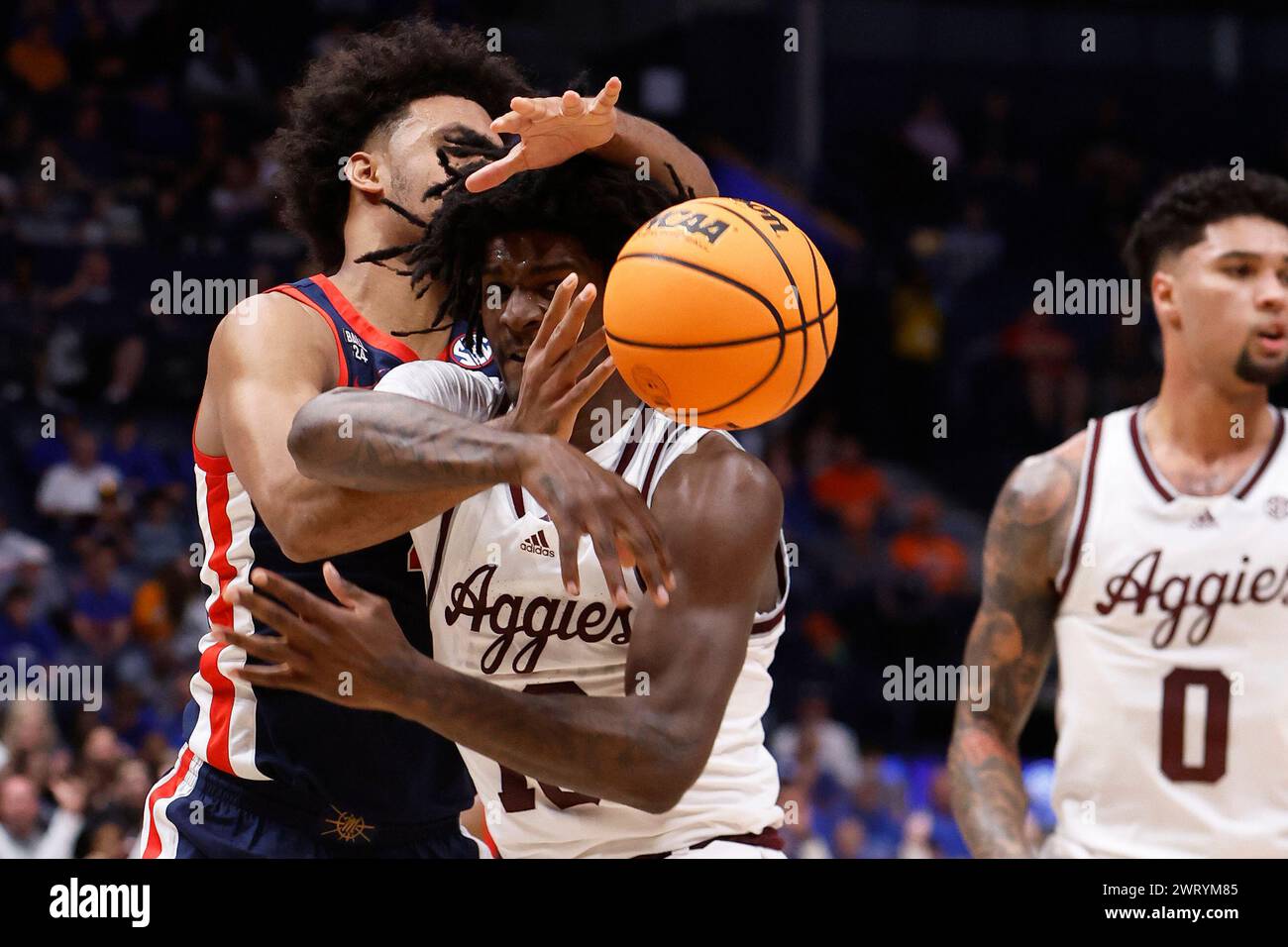 NASHVILLE, TN - MARCH 14: Texas A&M Aggies forward Wildens Leveque (10 ...