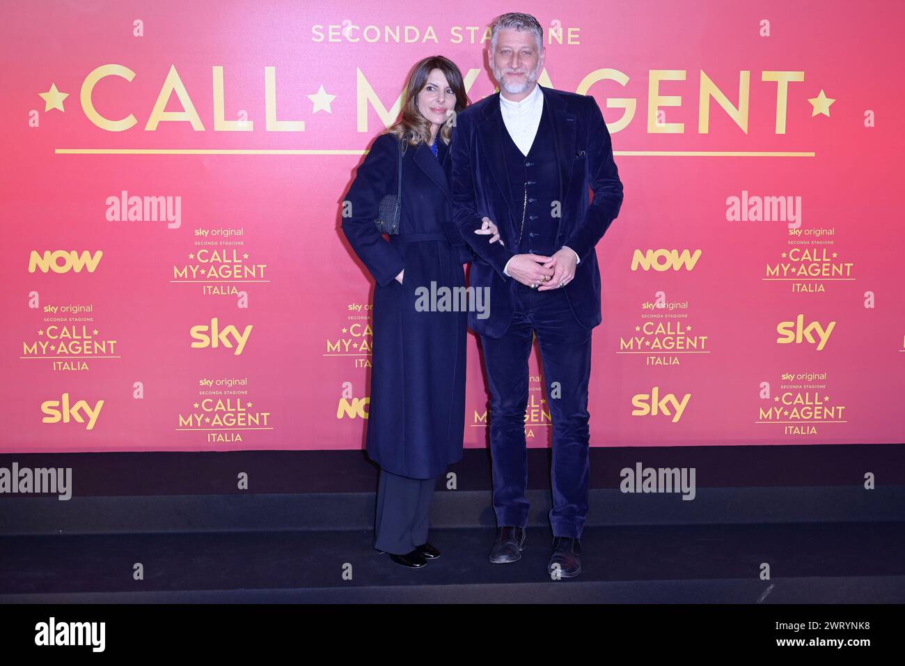Rome, Italy. 14th Mar, 2024. Francesco Stocchi (r) and wife (l) attend ...