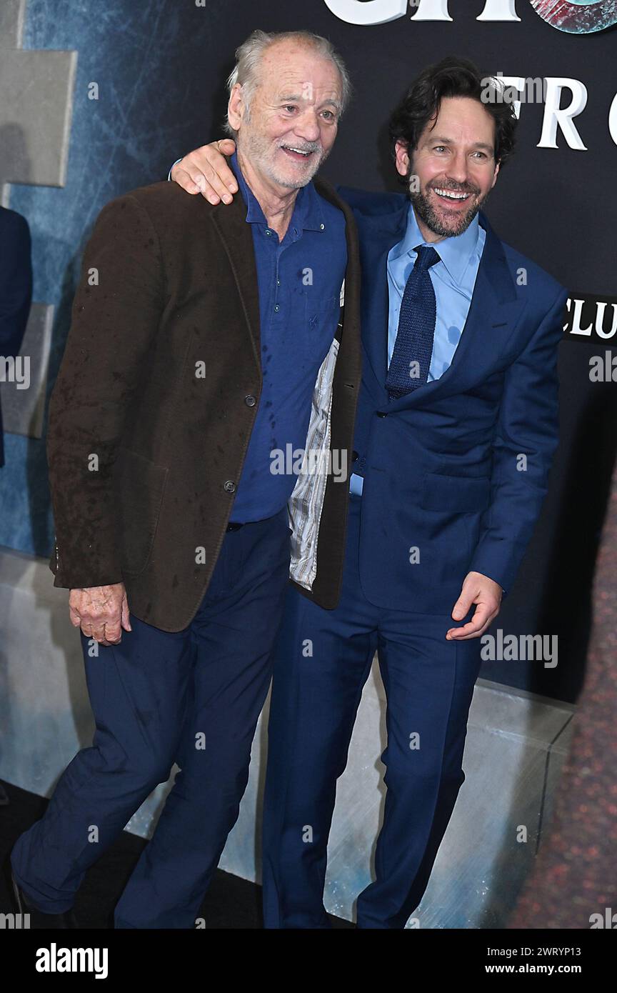 Bill Murray and Paul Rudd arrive at the NYC Premiere of "Ghostbusters ...