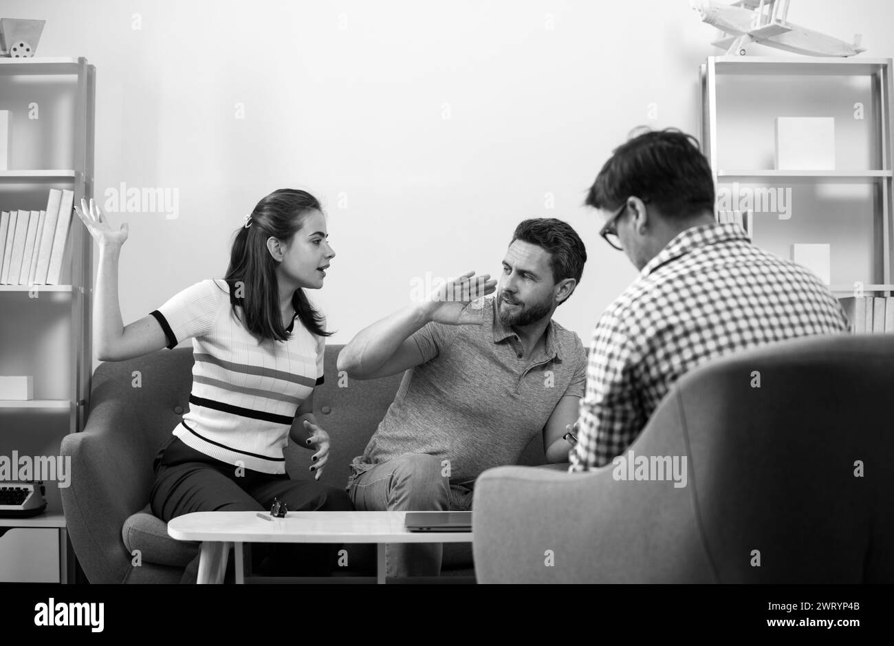 Young woman therapy session Black and White Stock Photos & Images - Alamy