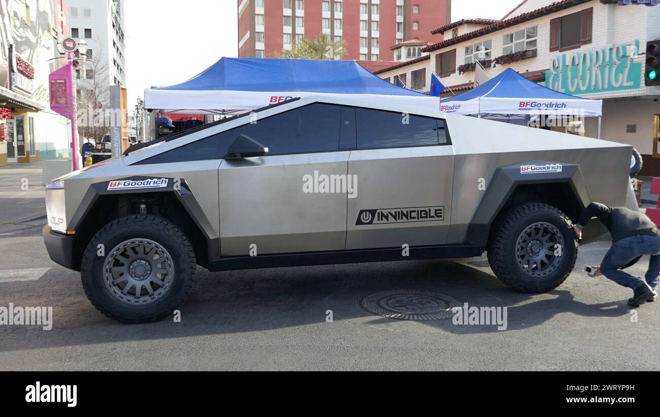 Las Vegas, Nevada, USA 7th March 2024 Tesla Cybertruck at BF Goodrich ...
