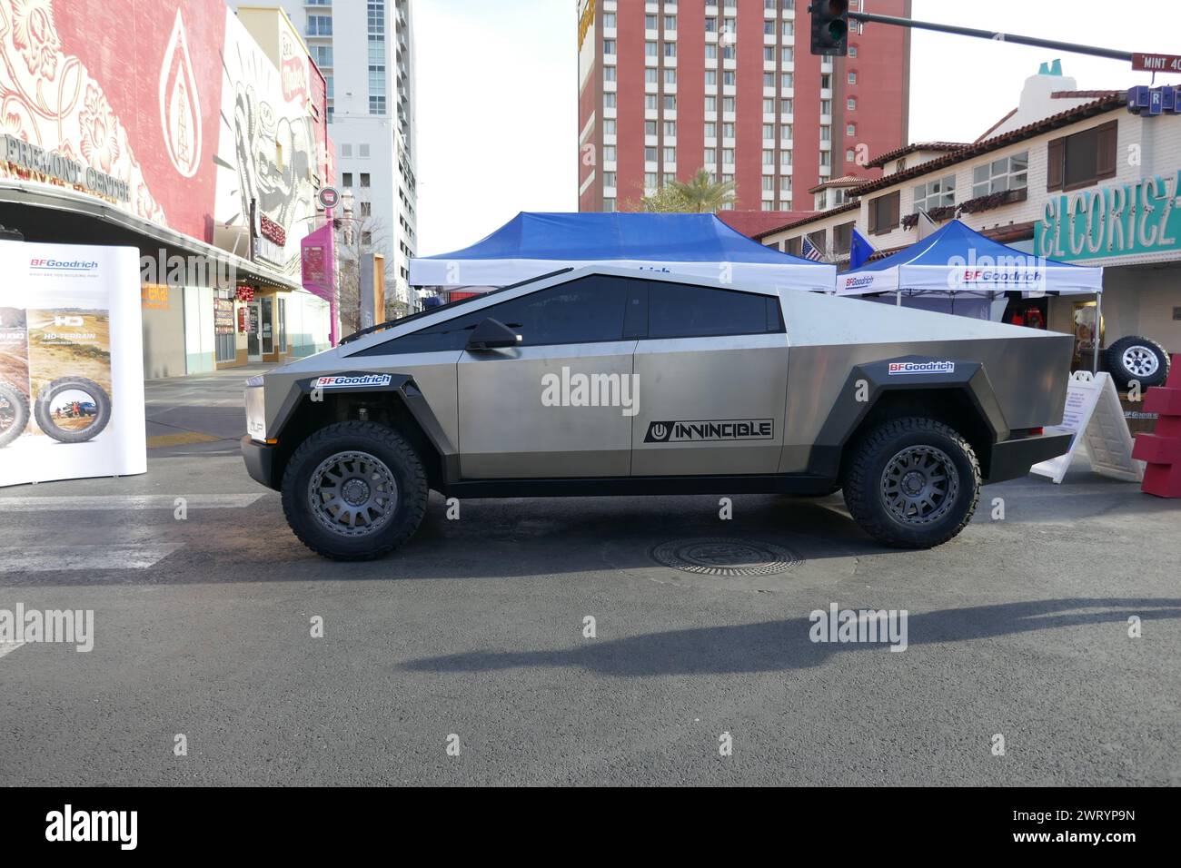 Las Vegas, Nevada, USA 7th March 2024 Tesla Cybertruck at BF Goodrich ...