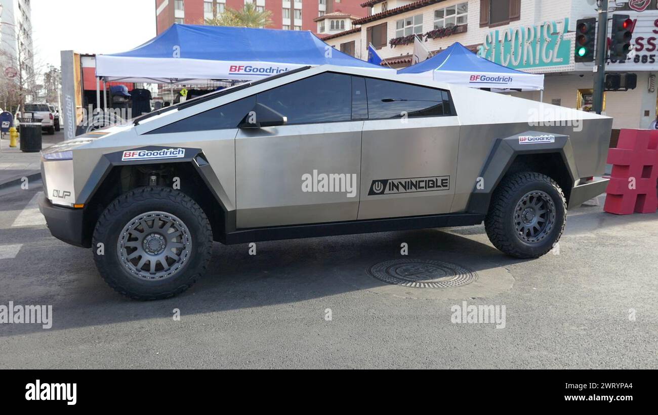 Las Vegas, Nevada, USA 7th March 2024 Tesla Cybertruck at BF Goodrich ...