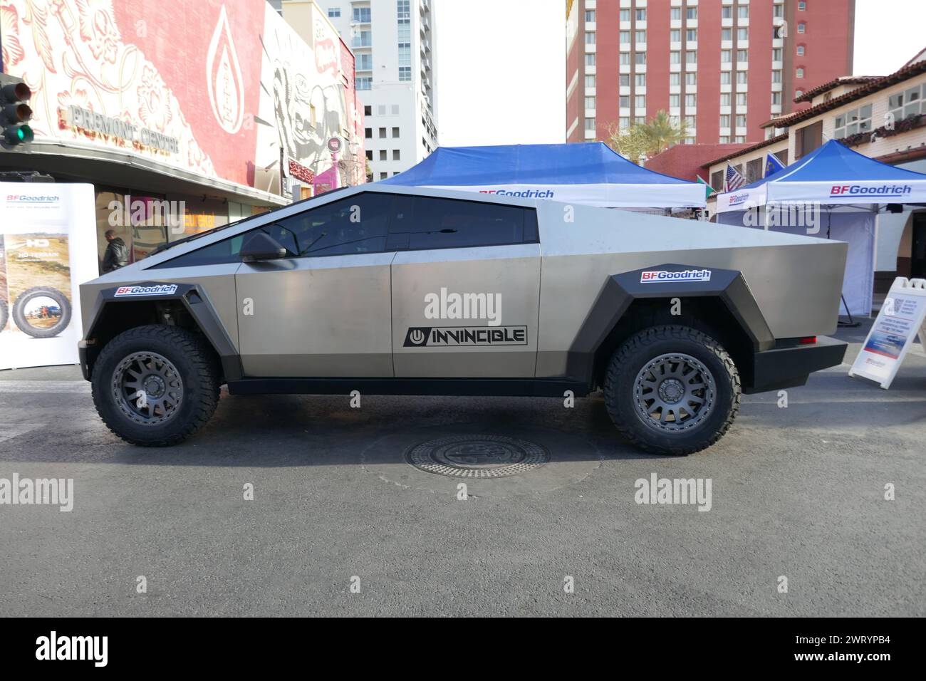 Las Vegas, Nevada, USA 7th March 2024 Tesla Cybertruck at BF Goodrich ...