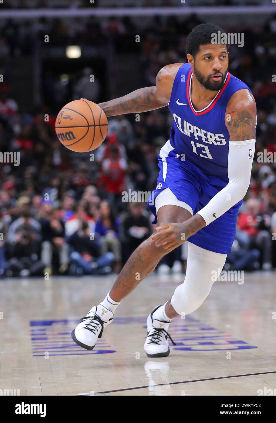 CHICAGO, IL - MARCH 14: Paul George #13 of the LA Clippers in action ...
