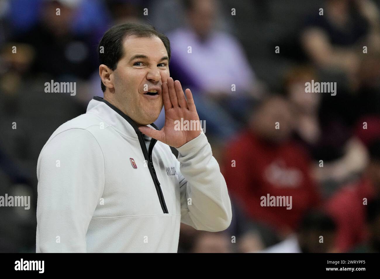 Baylor head coach Scott Drew talks to his players during the second ...