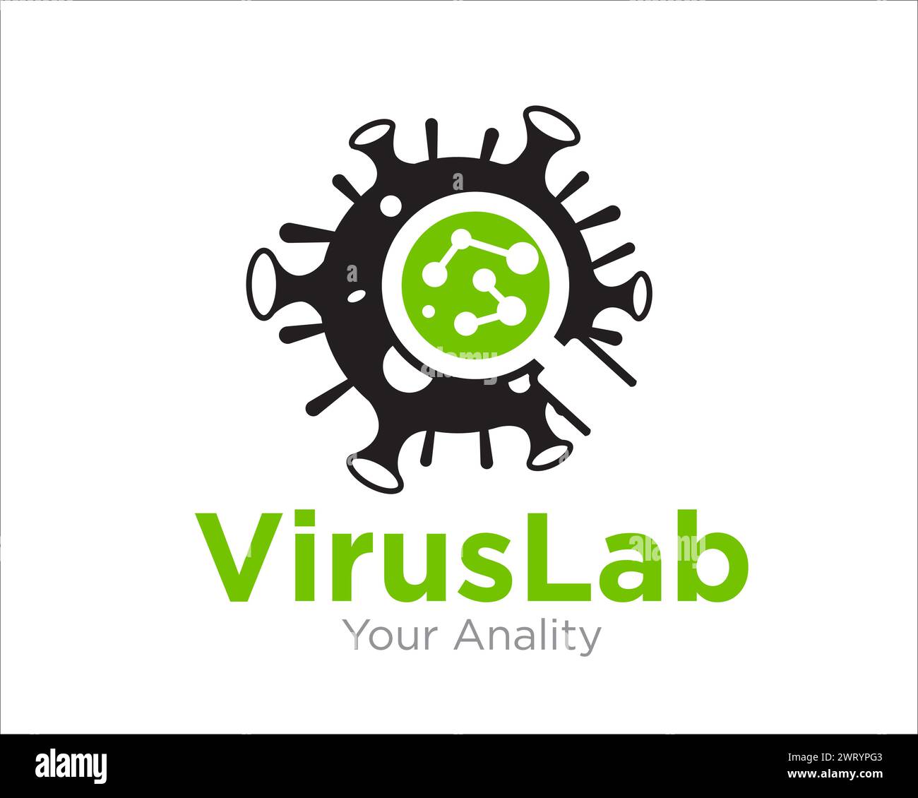 virus research logo designs for lab and medical research logo Stock ...