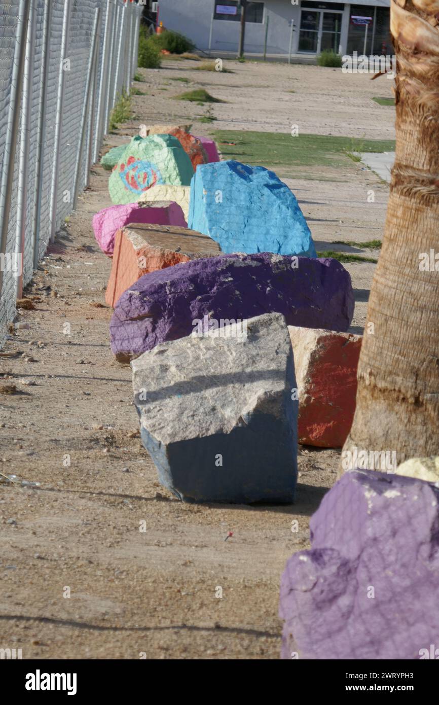 Las Vegas, Nevada, USA 7th March 2024 Colored Rocks at Fremont Street ...
