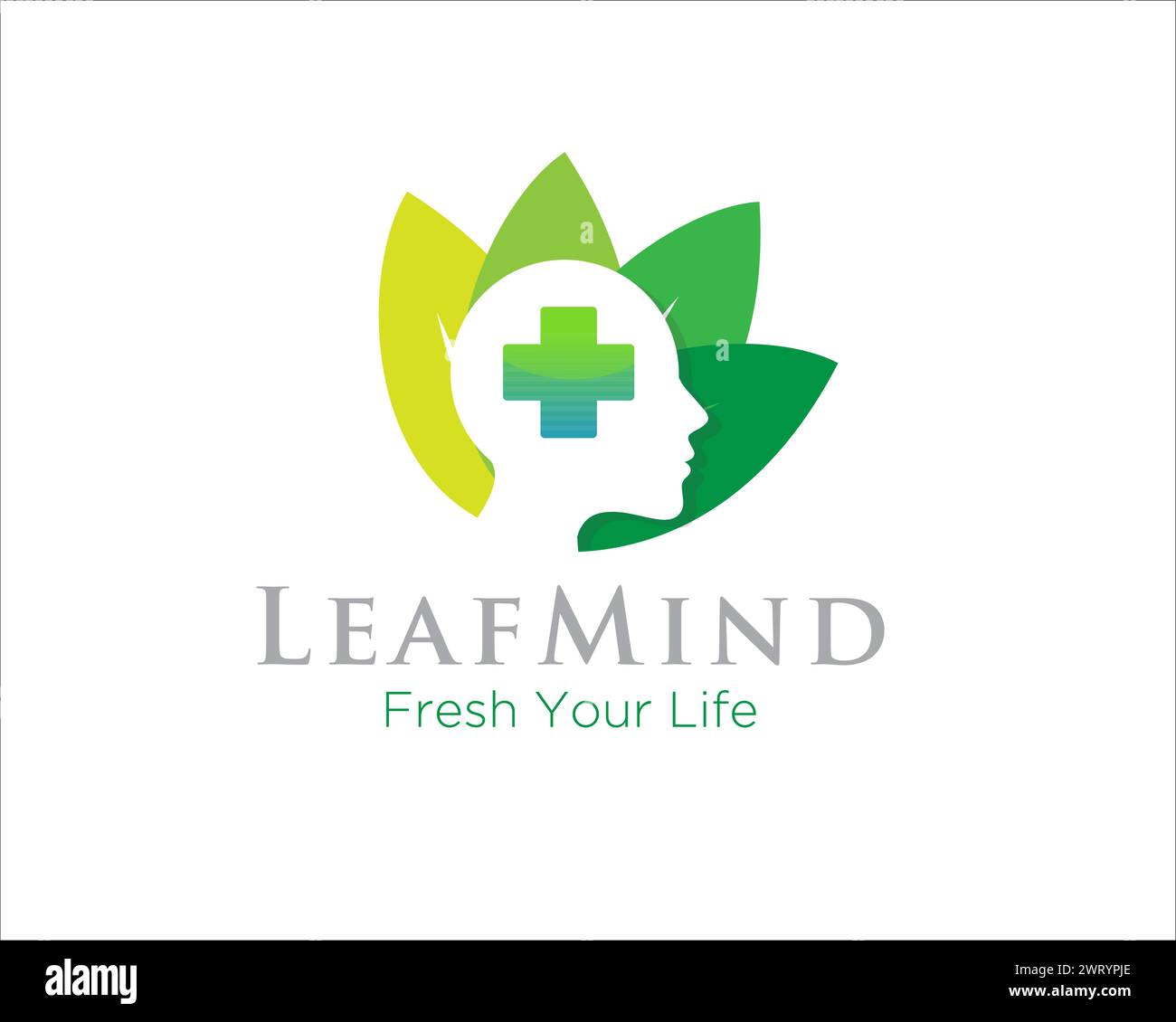 leaf mind health logo designs for medical service and care logo Stock ...