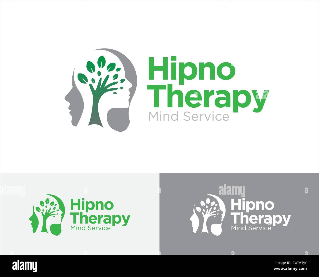 mental health logo with hand and tree figure in the mind Stock Vector ...