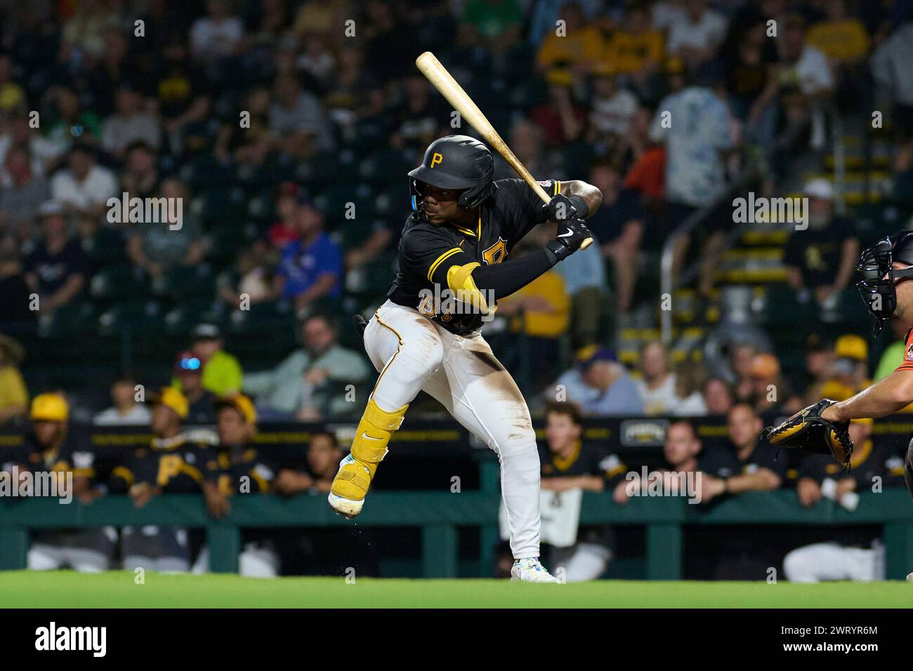 Pittsburgh Pirates Termarr Johnson (81) at bat during an inaugural MLB ...