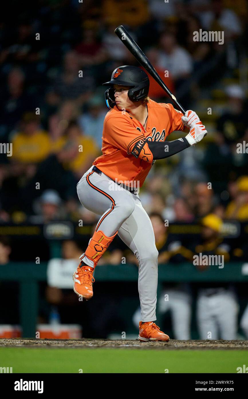 Baltimore Orioles Jackson Holliday (87) at bat during an inaugural MLB ...