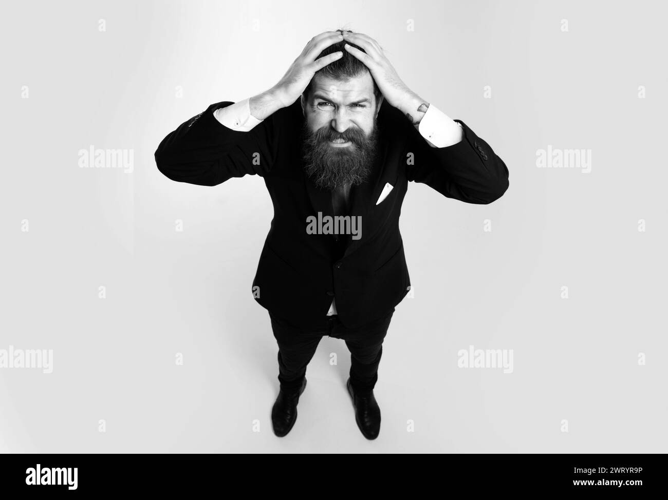 Scared shocked with surprised face, scared and excited with fear ...