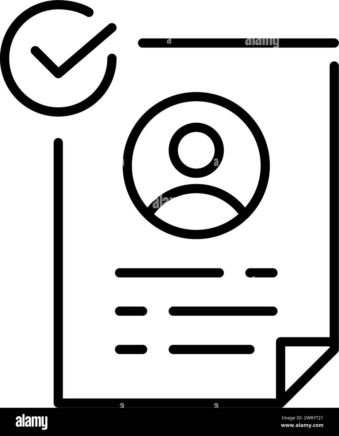 Resume and check mark. List of credentials and working experience for ...