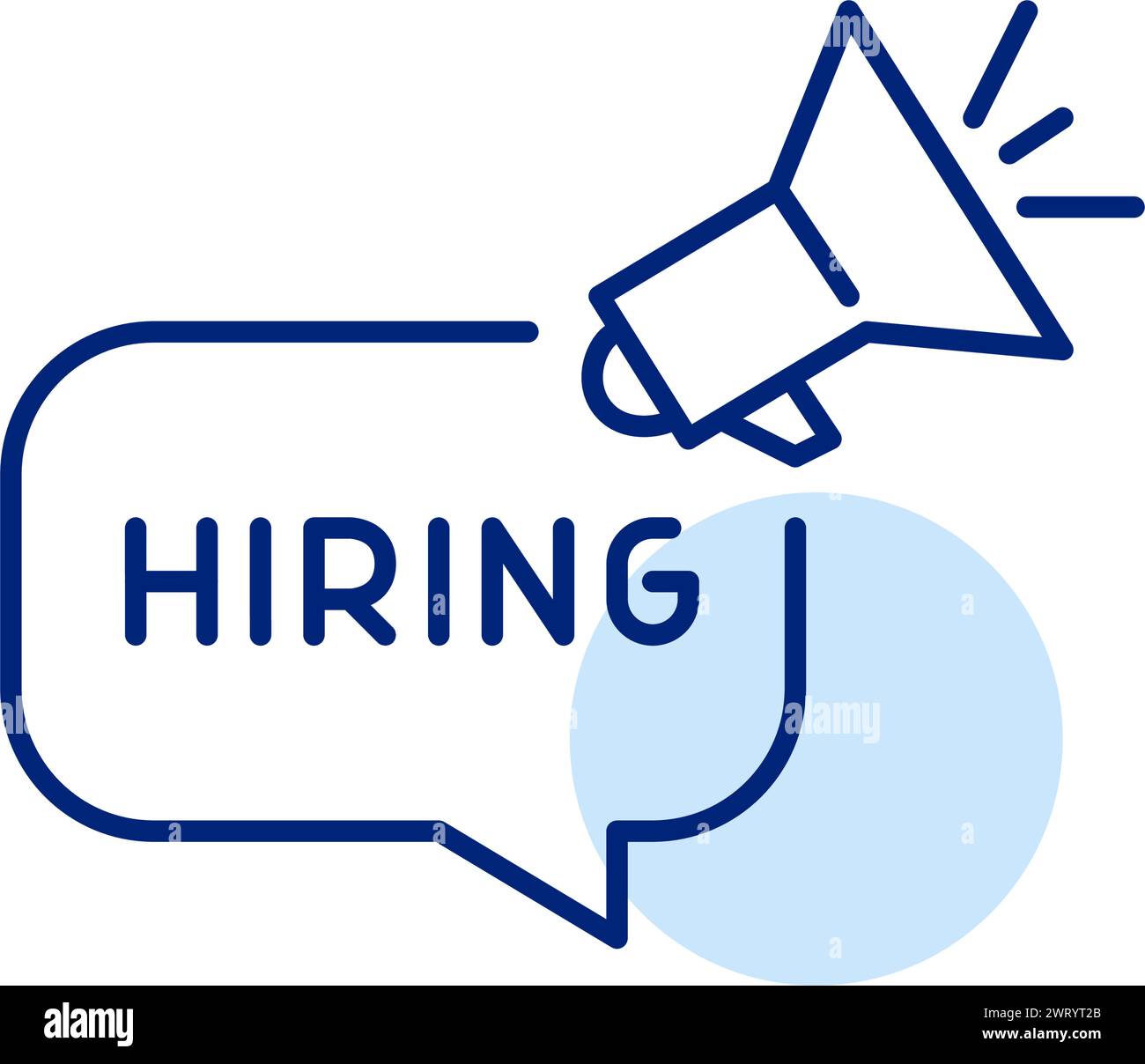 Speech bubble with word hiring and megaphone. Job opportunity alert ...