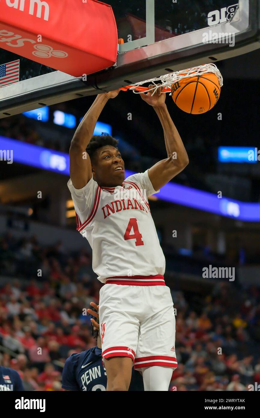 Minneapolis, Minnesota, USA. 14th Mar, 2024. Indiana Hoosiers forward ...