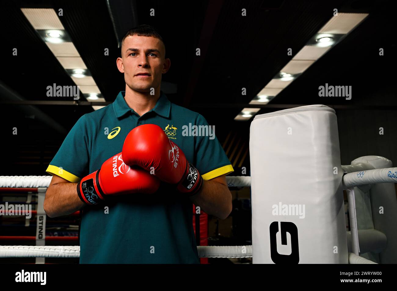 Canberra, Australia. 15th Mar, 2024. Australian boxer Harry Garside ...