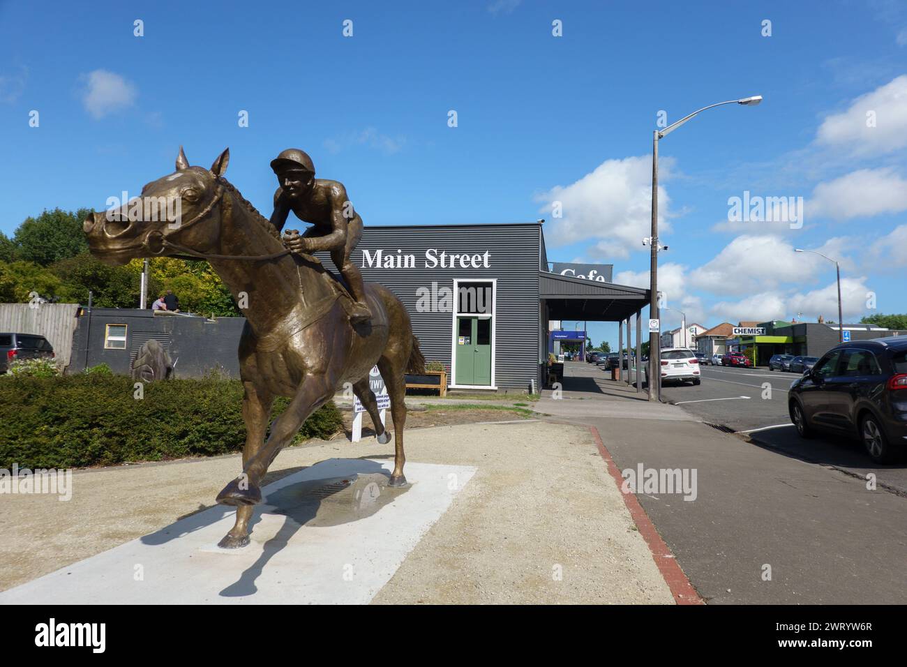 Waverley New Zealand - February 28 2024; Statue of Melbourne Cup winner ...