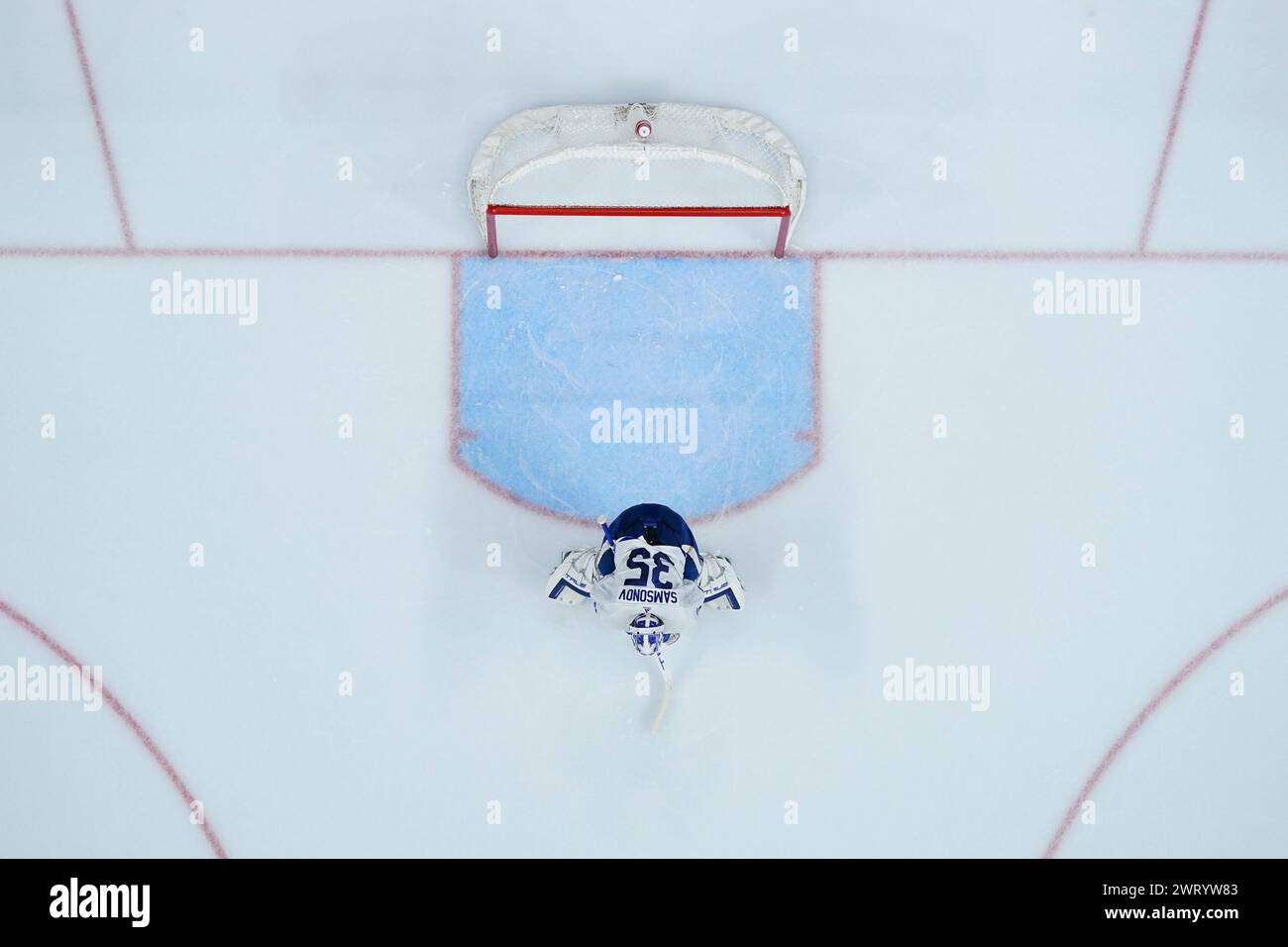 Toronto Maple Leafs' Ilya Samsonov plays during an NHL hockey game ...