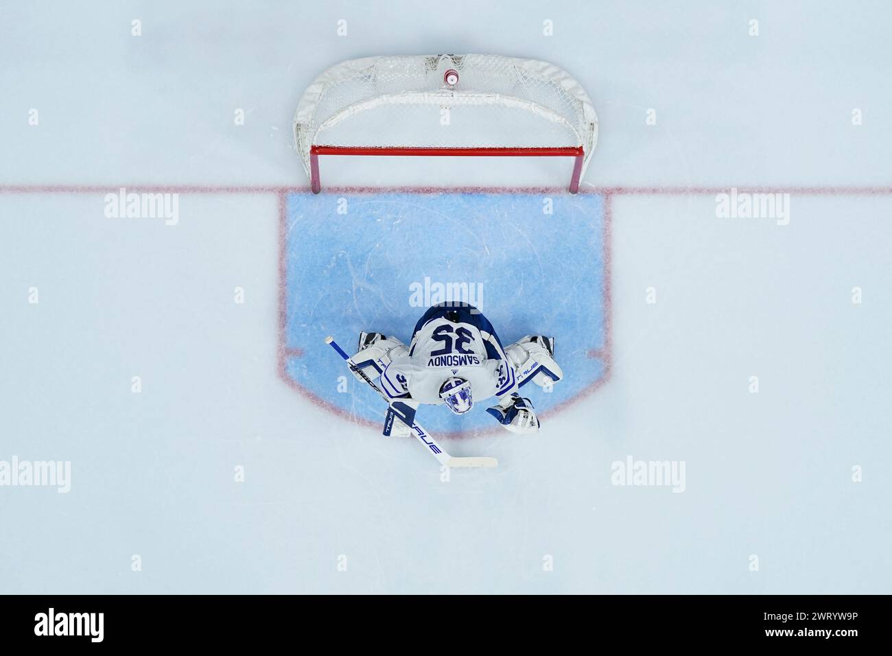 Toronto Maple Leafs' Ilya Samsonov plays during an NHL hockey game ...