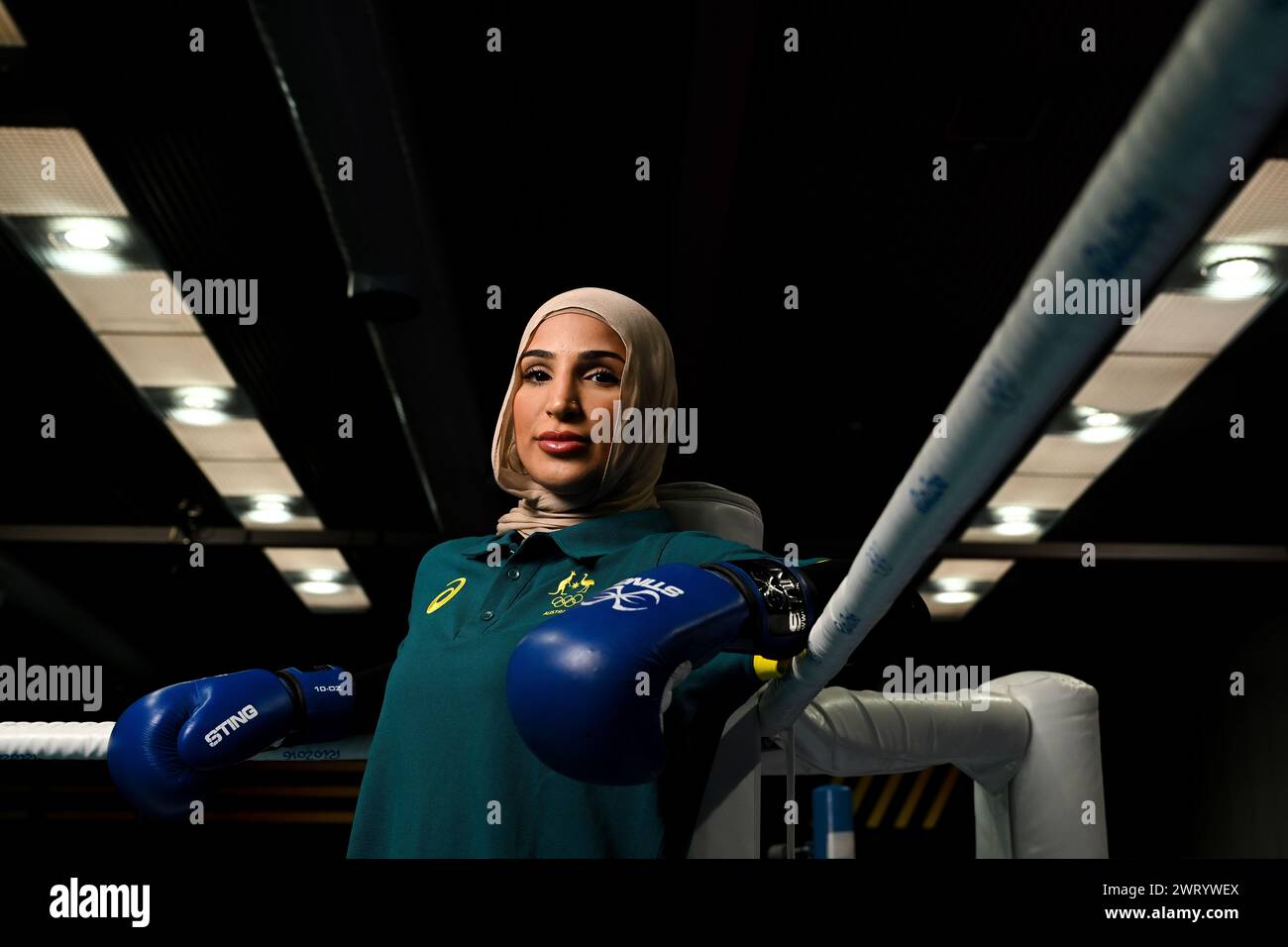 Canberra, Australia. 15th Mar, 2024. Australian boxer Tina Rahimi poses ...