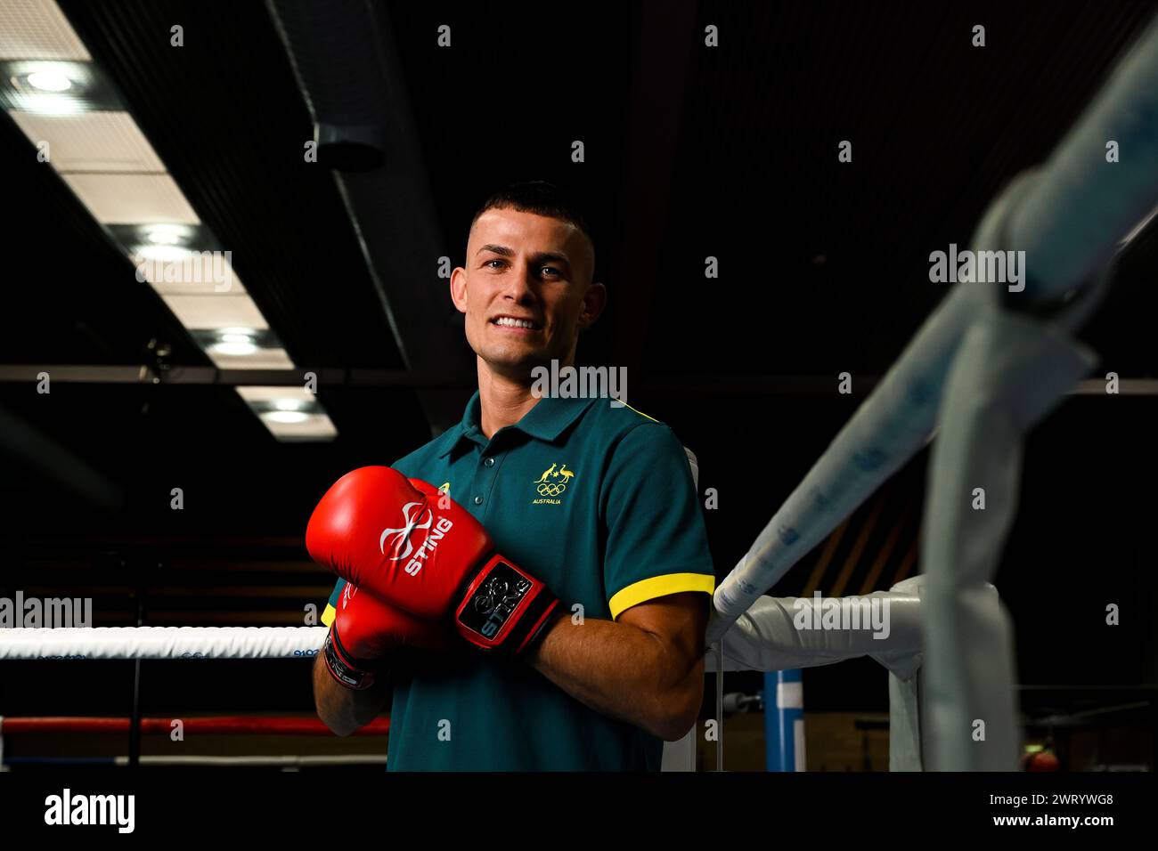 Canberra, Australia. 15th Mar, 2024. Australian boxer Harry Garside ...