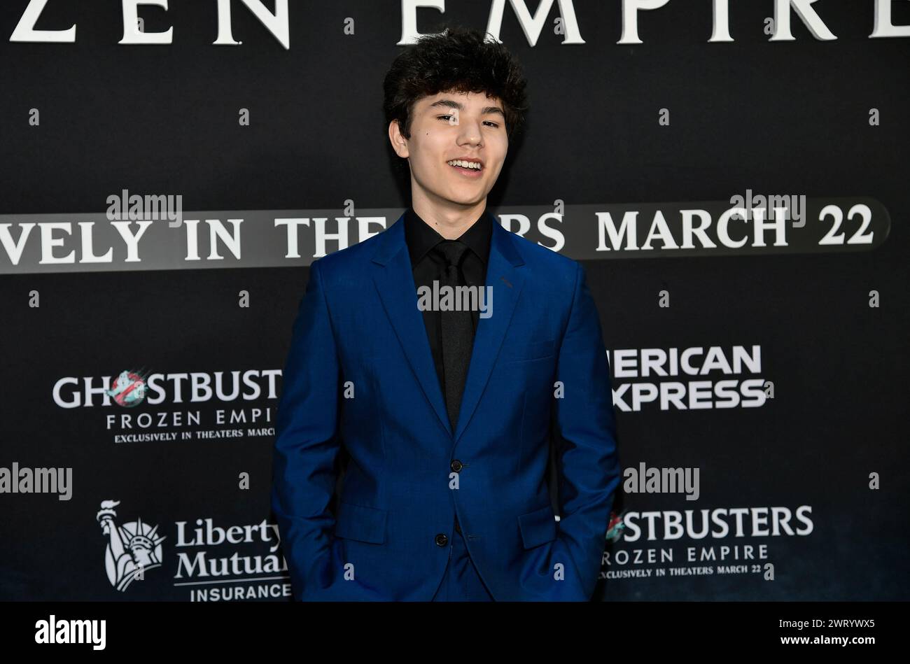 Logan Kim attends the premiere of "Ghostbusters: Frozen Empire" at the ...
