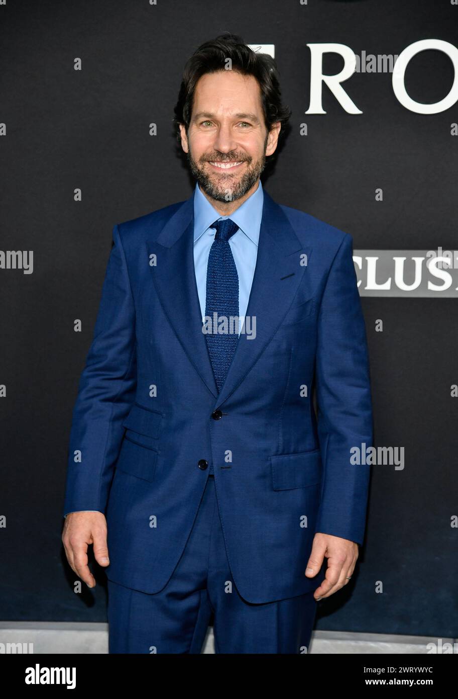Paul Rudd attends the premiere of "Ghostbusters: Frozen Empire" at the ...