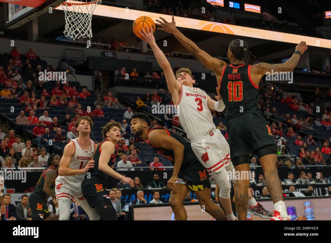 Minneapolis, Minnesota, USA. 14th Mar, 2024. Wisconsin Badgers guard ...