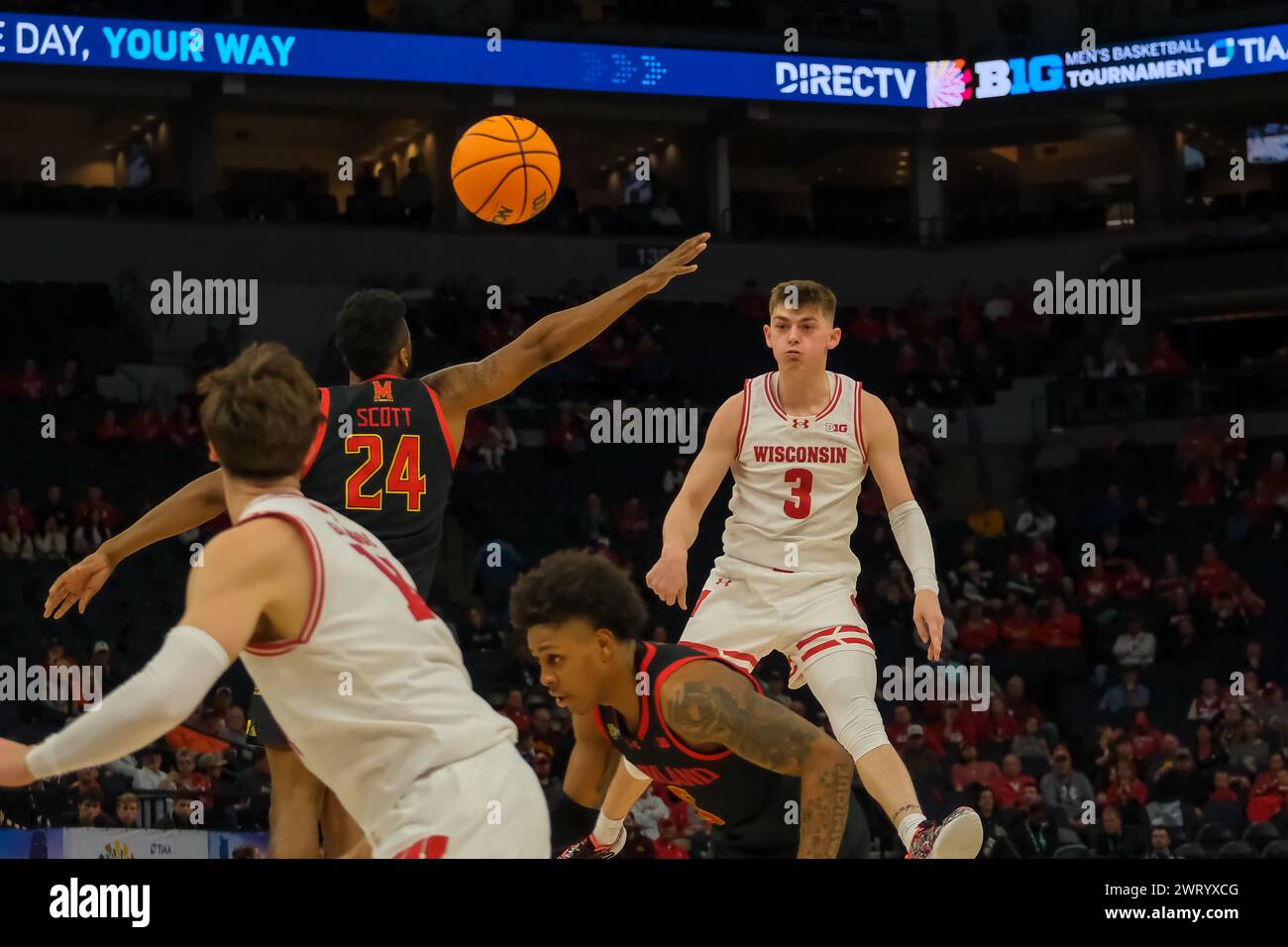 Minneapolis, Minnesota, USA. 14th Mar, 2024. Wisconsin Badgers guard ...