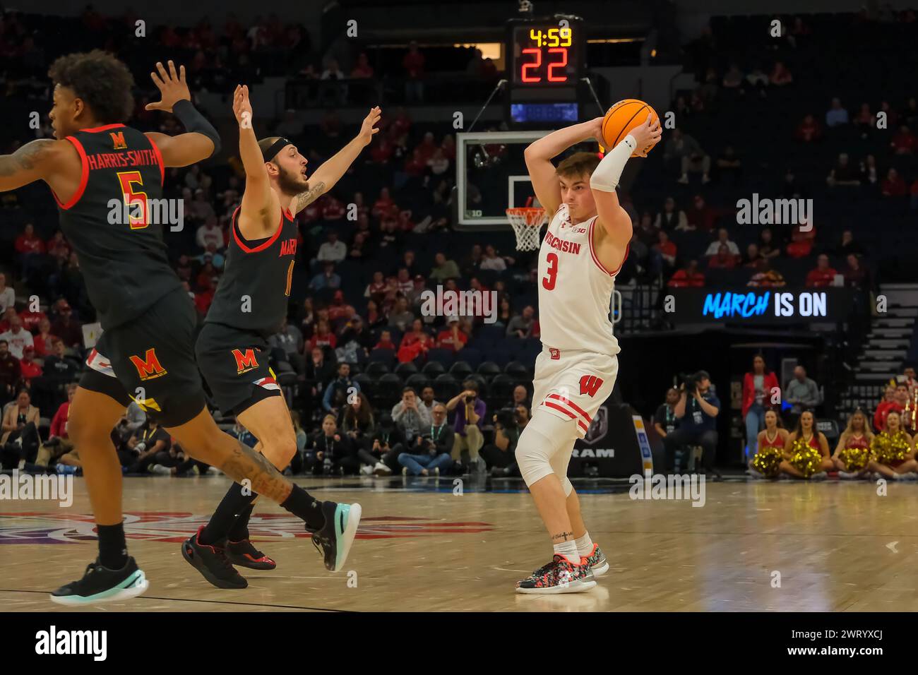 Minneapolis, Minnesota, USA. 14th Mar, 2024. Wisconsin Badgers guard ...