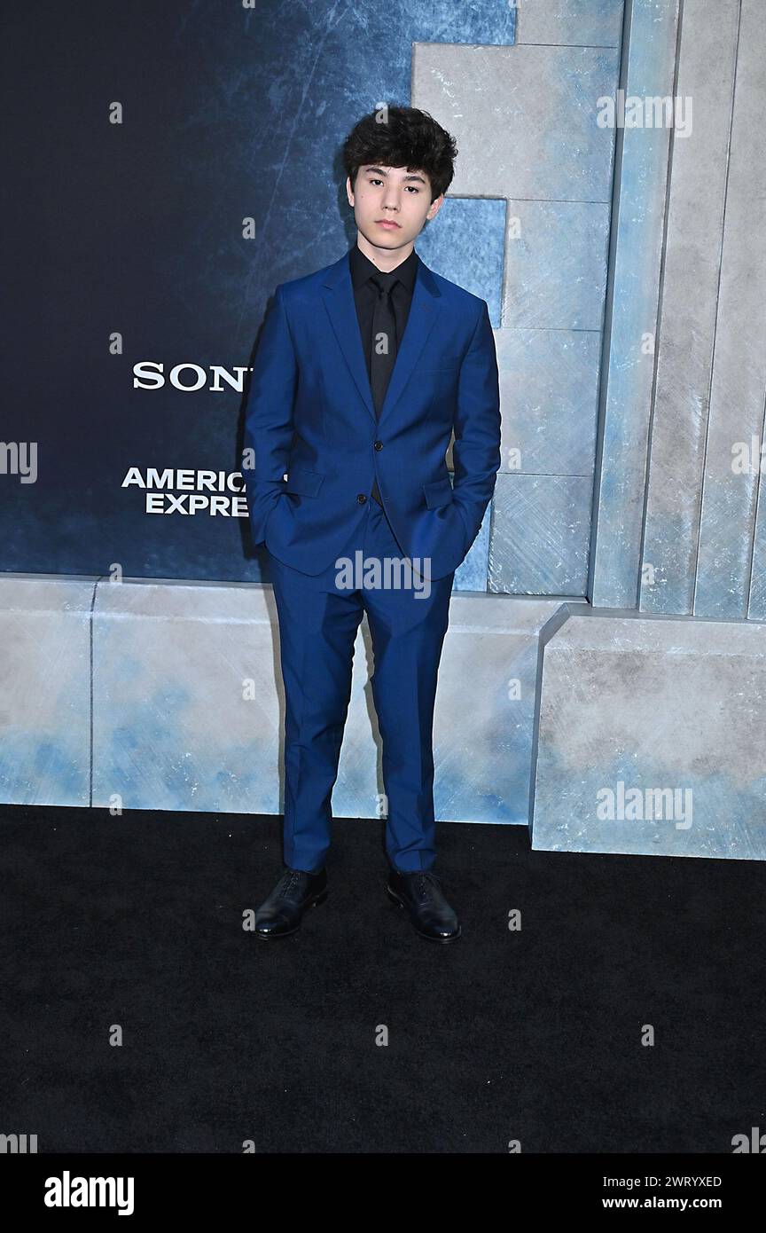 Logan Kim arrives at the NYC Premiere of "Ghostbusters: Frozen Empire ...