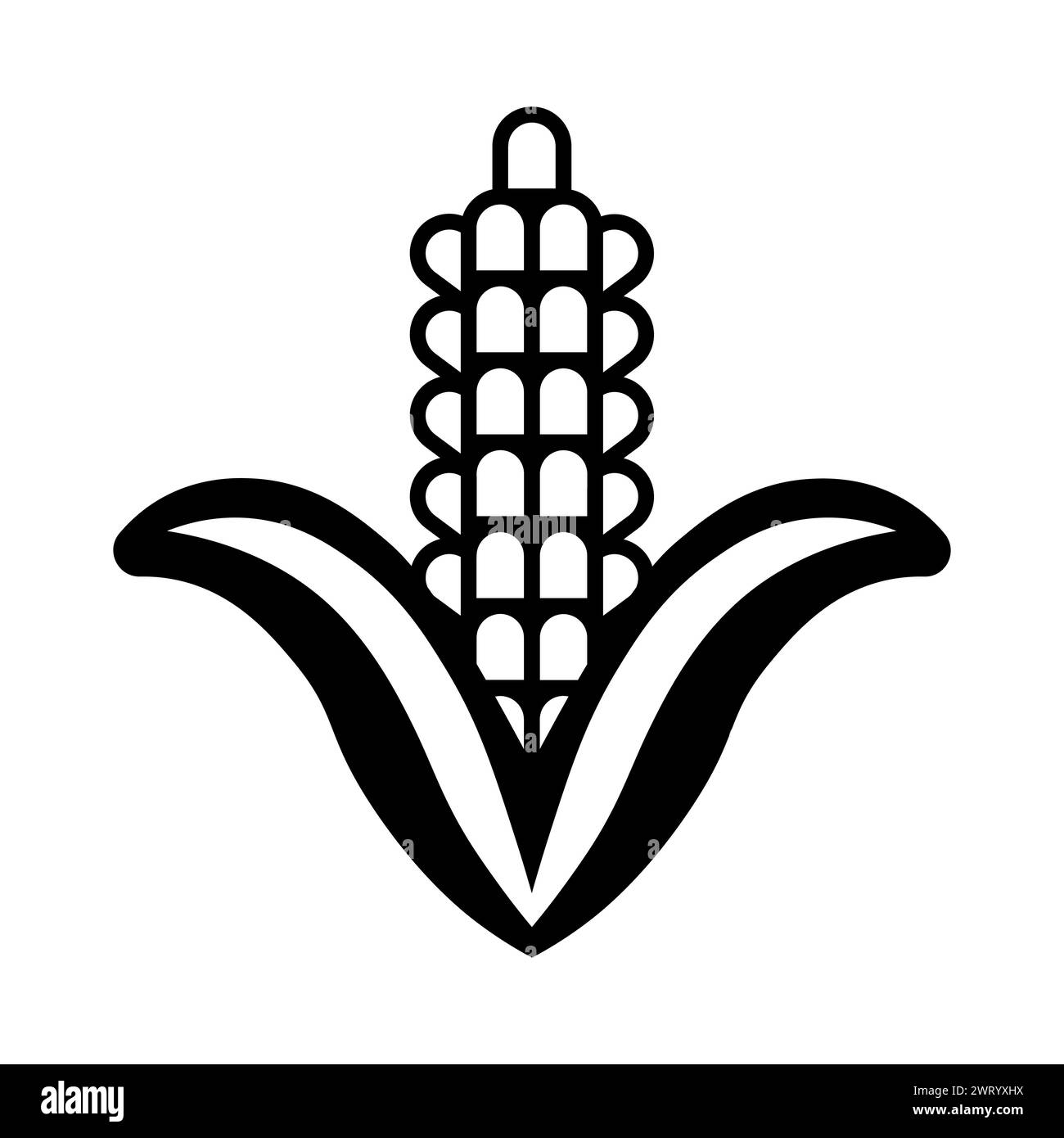 black vector corn icon on white background Stock Vector Image & Art - Alamy