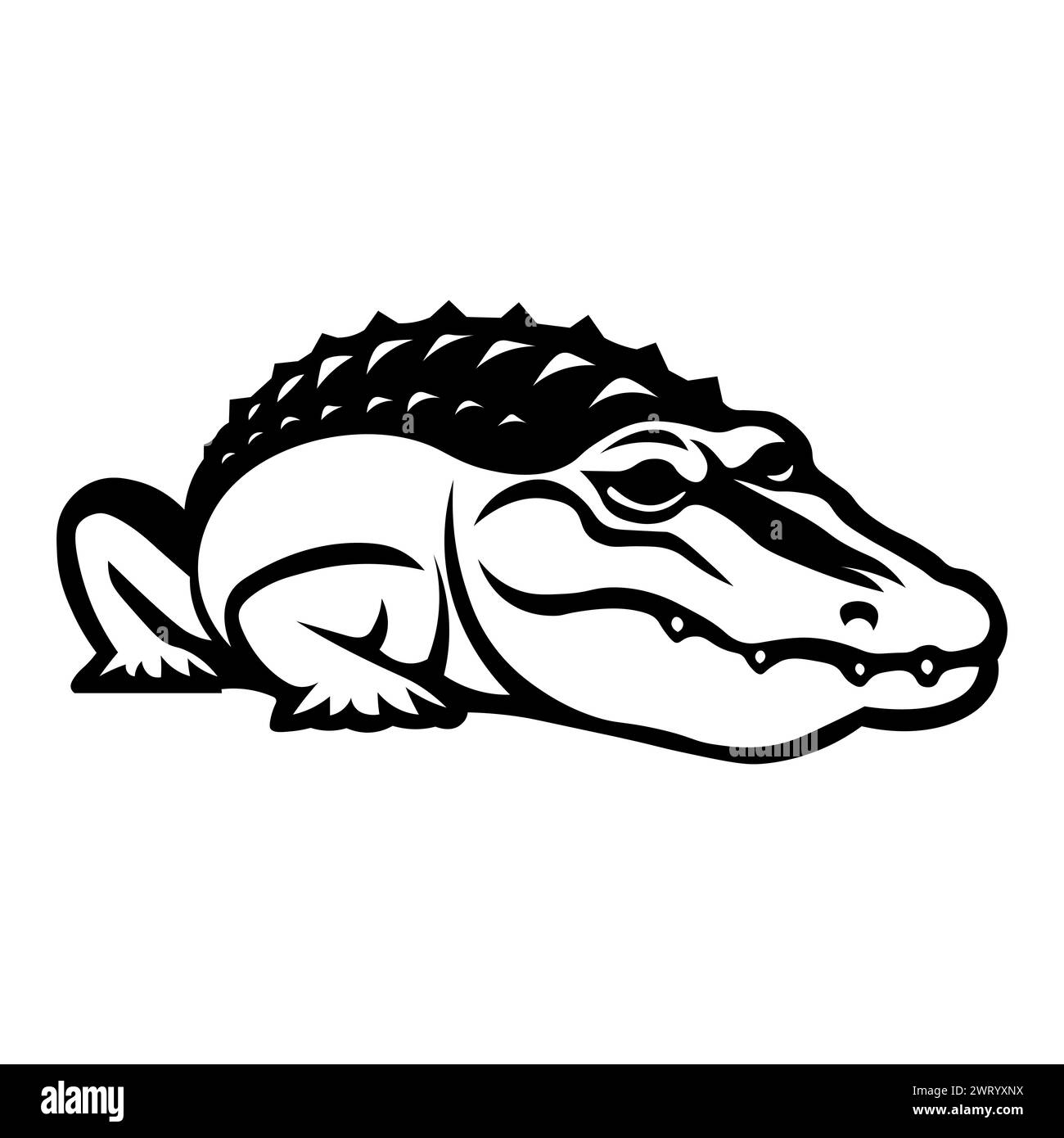 black vector crocodile icon on white background Stock Vector Image ...