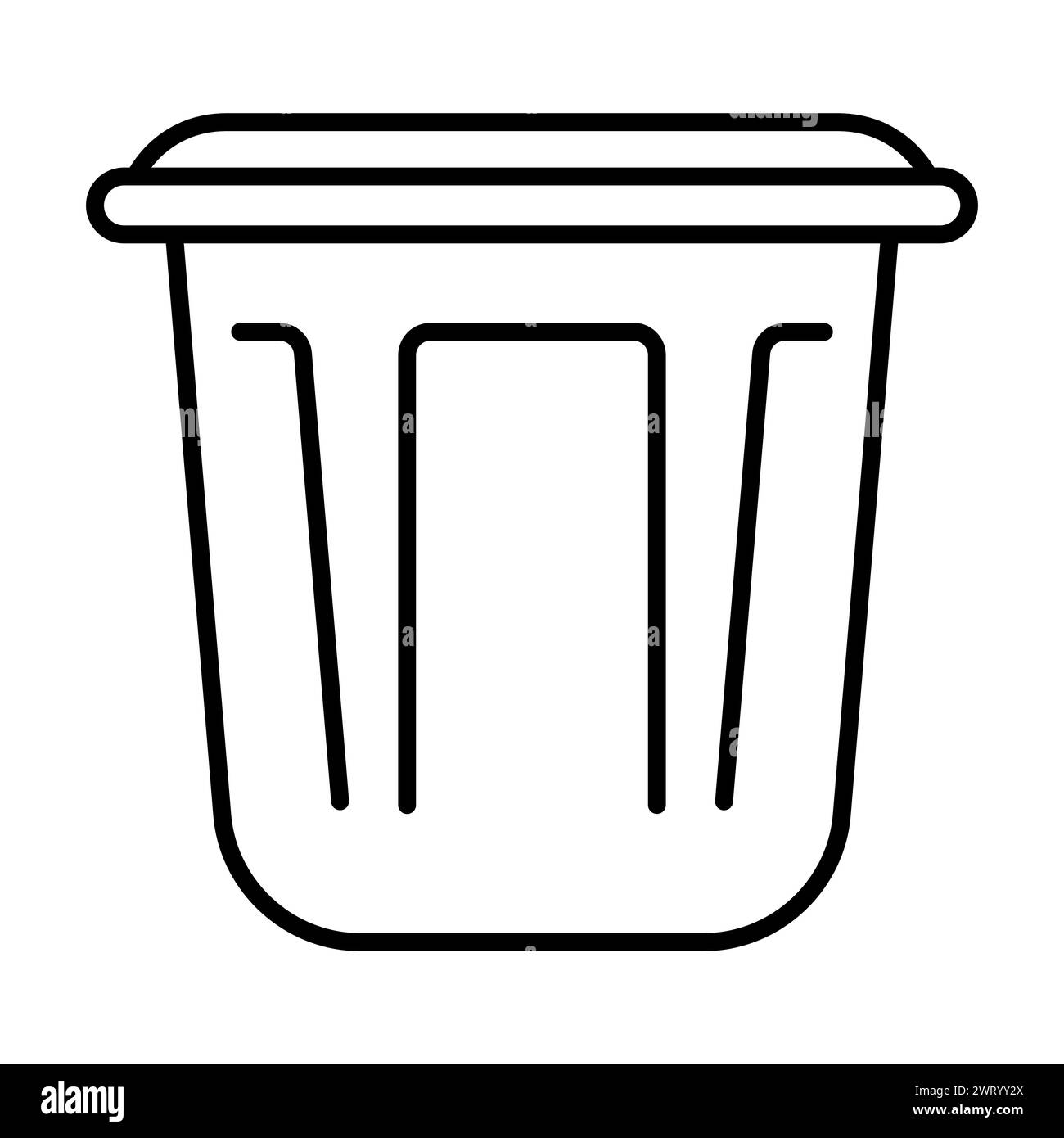 black vector dustbin icon on white background Stock Vector Image & Art ...