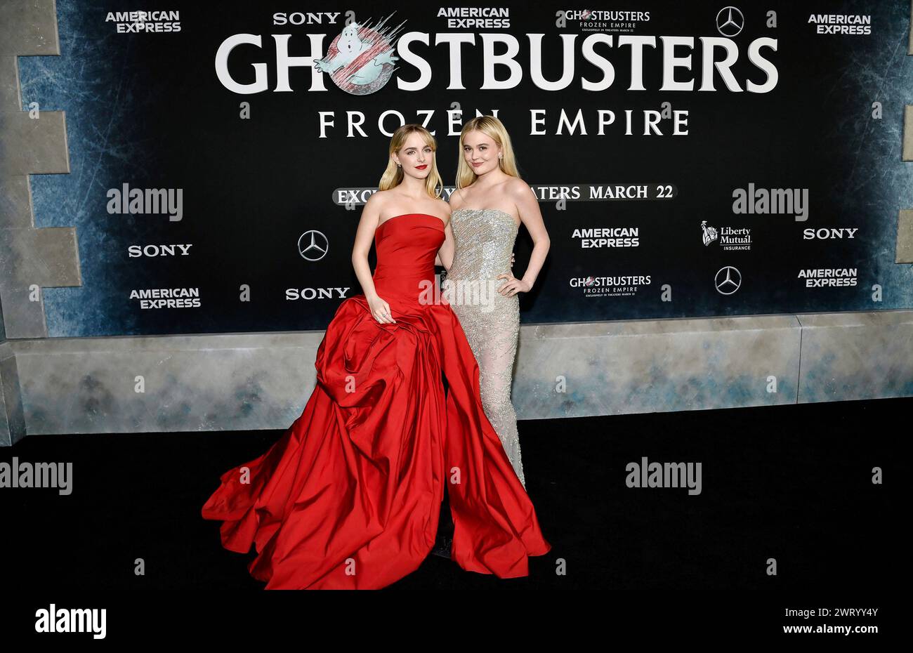 McKenna Grace, left, and Emily Alyn Lind attend the premiere of ...