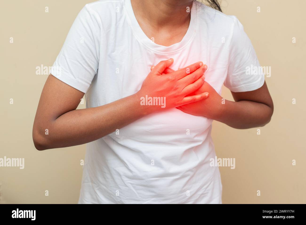 imitative representation of hearth or chest pain Stock Photo - Alamy