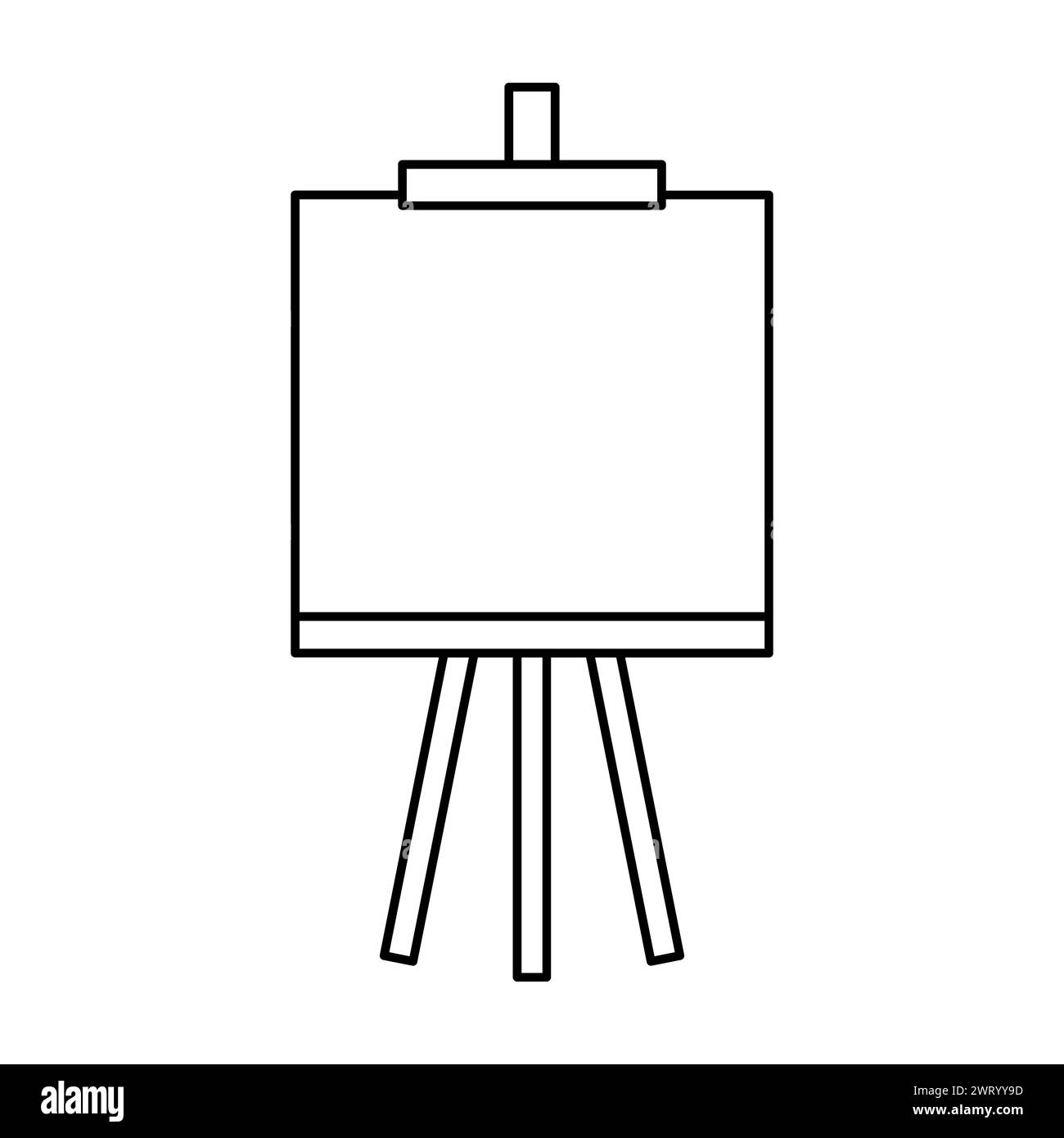 Easel Clipart Black And White Easel Blank Canvas Paint Brush Black And