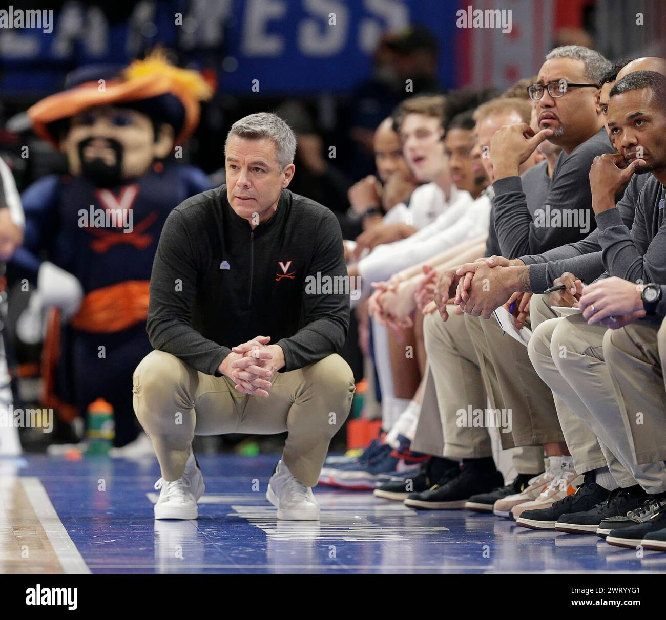 March 14, 2024: Virginia Cavaliers Head Coach Tony Bennett during an ...