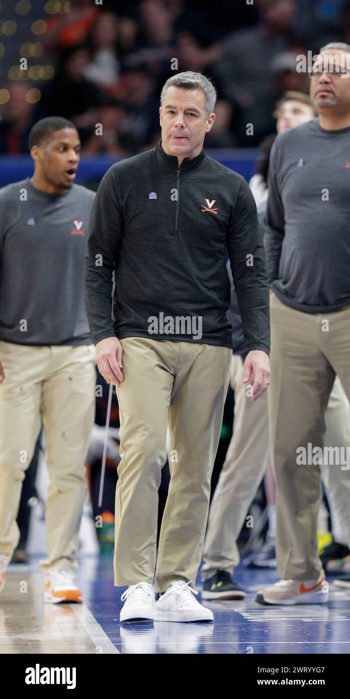 March 14, 2024: Virginia Cavaliers Head Coach Tony Bennett during an ...