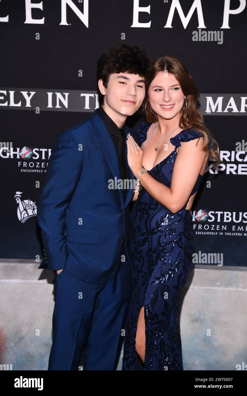 New York, USA. 14th Mar, 2024. Logan Kim (l) attends the premiere of ...